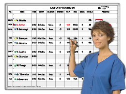 Magnetic Obstetric Scheduling Whiteboard System | Magnatag