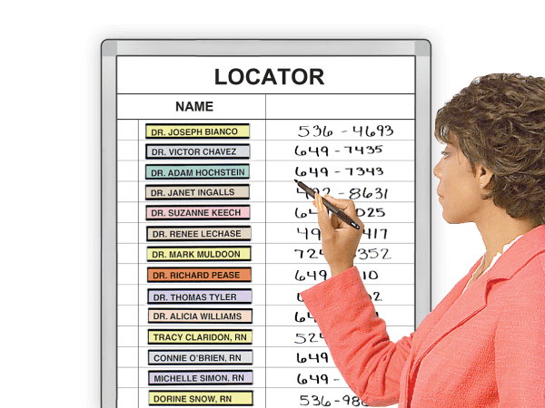 Staff Locator™ Board | Hospital Staff Room Identifier Whiteboard