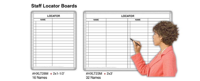 Staff Locator™ Board | Hospital Staff Room Identifier Whiteboard