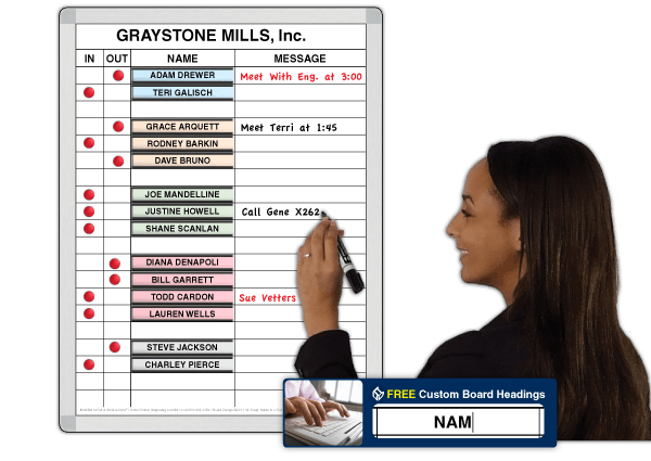 In/Out and Write-a-Note Whiteboards | In & Out Whiteboard Kit