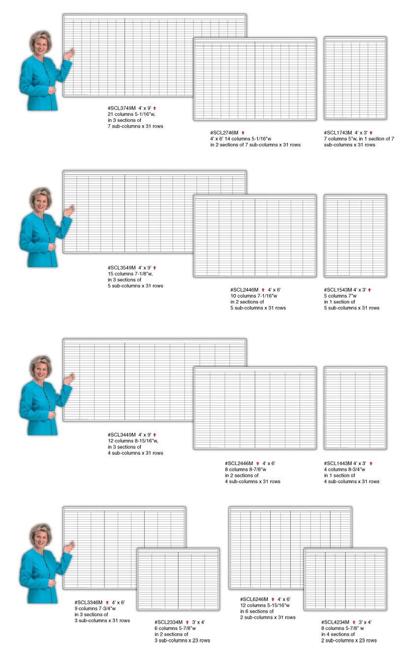 Sub-Column Magnetic Dry-Erase WhiteBoard Kits