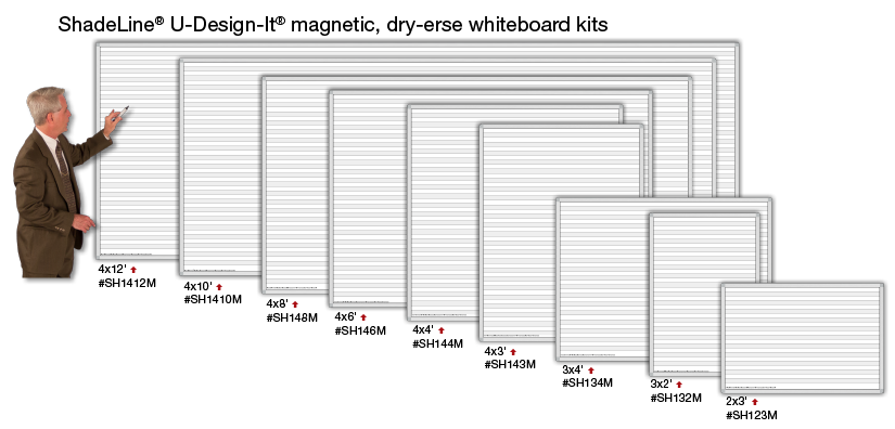 ShadeLine Dry-Erase Board With Shaded Horizontal Rows