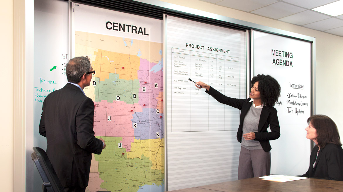 Track Wall Slide | Sliding Panel Display System | Sliding Whiteboards