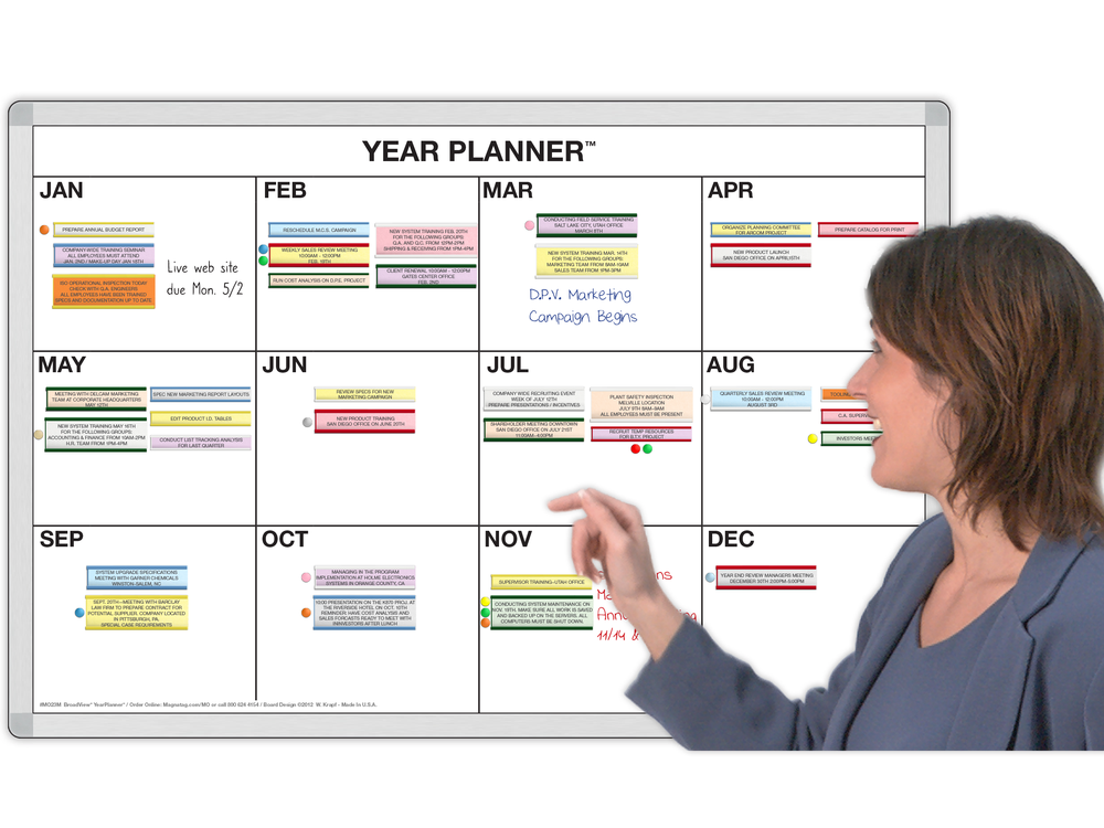 12-Month Magnetic Whiteboard Calendar | Plan Monthly Goals
