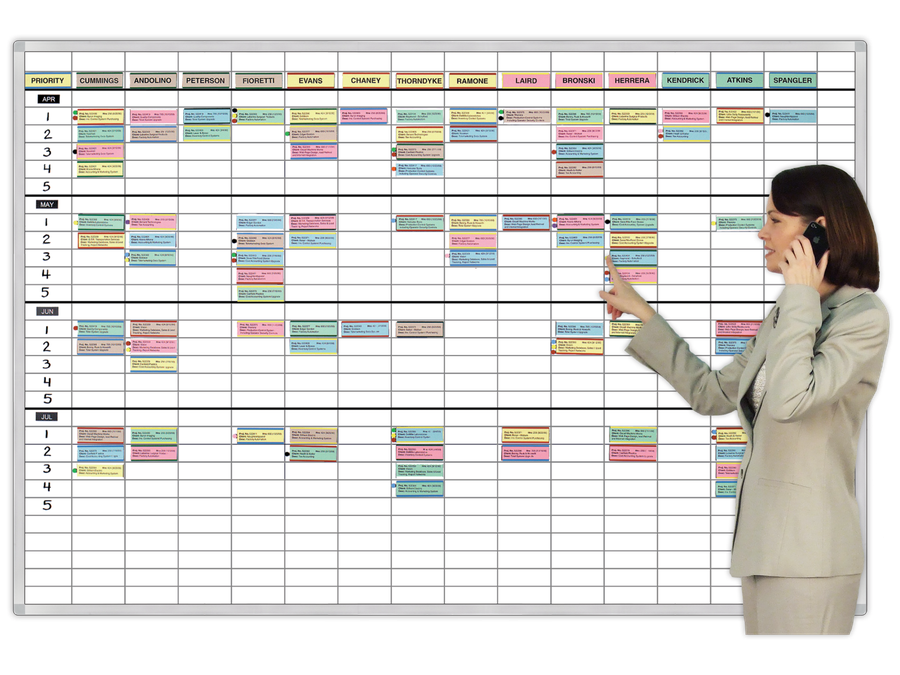 Gridded Magnetic Dry Erase Whiteboard