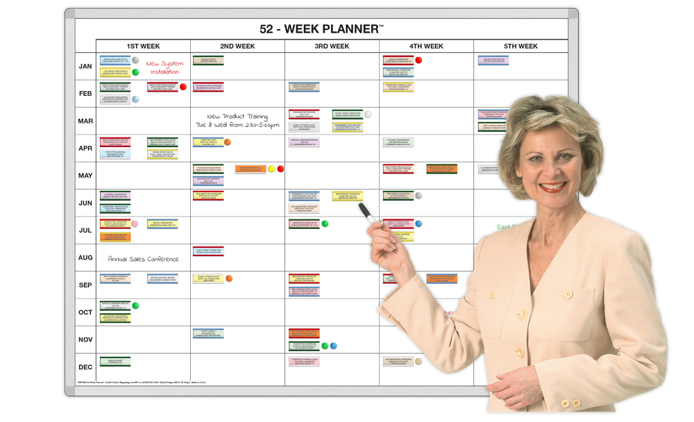 52-Week Planning Board | Tabular Magnetic Dry-Erase Calendar