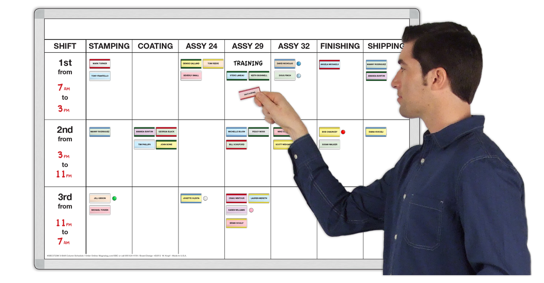 3 Team Shift Schedule | Weekly Planning Whiteboard Schedule