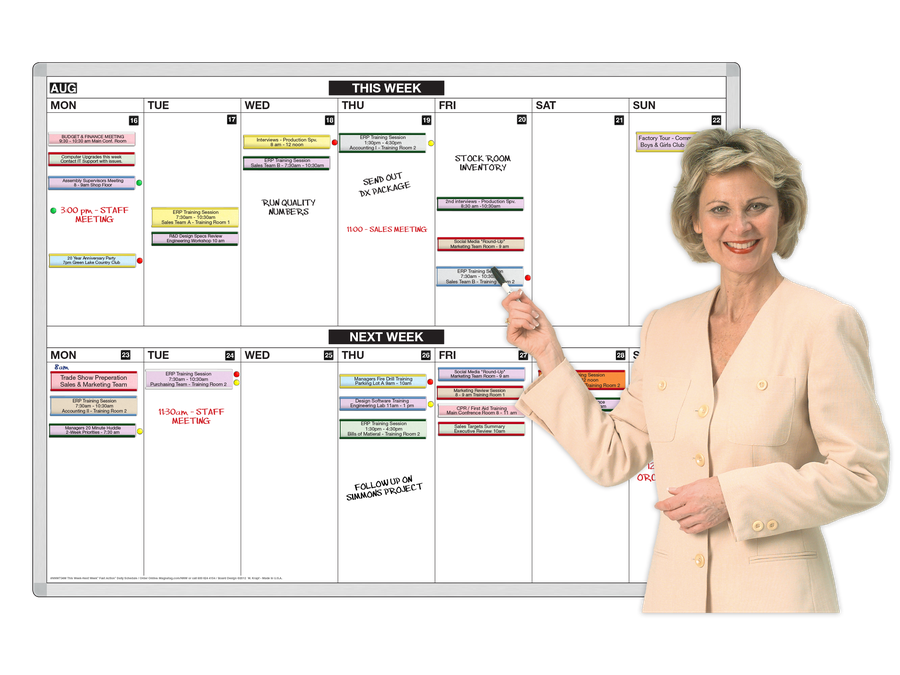 Weekly Dry Erase Whiteboard Calendars