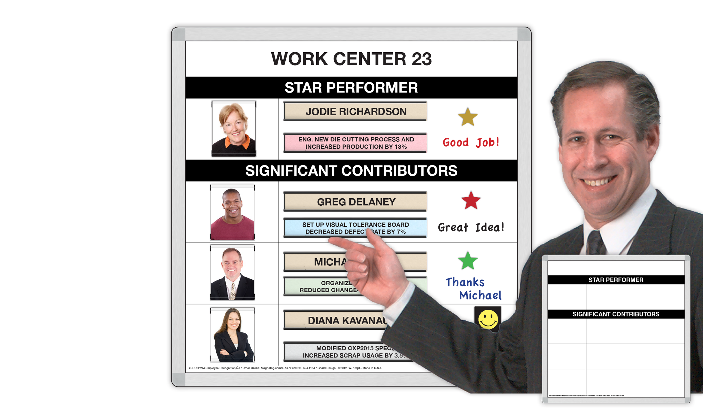 Employee Recognition and Awards™ Whiteboard System | Magnatag
