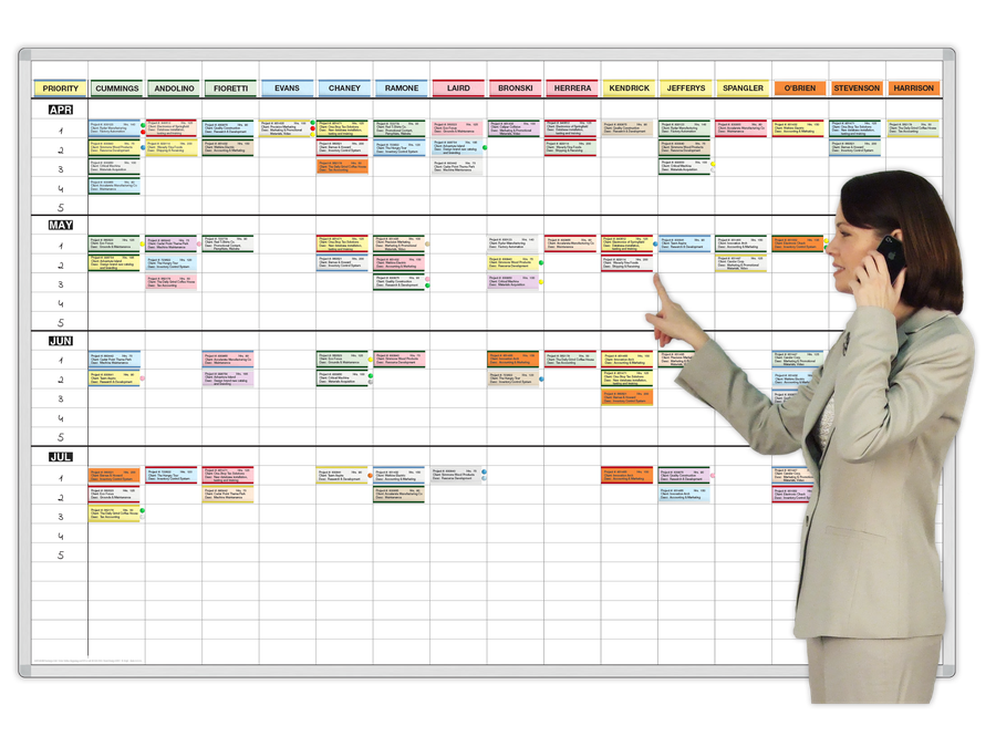 Big-Grid Card Organizer Magnetic White boards | Magnatag