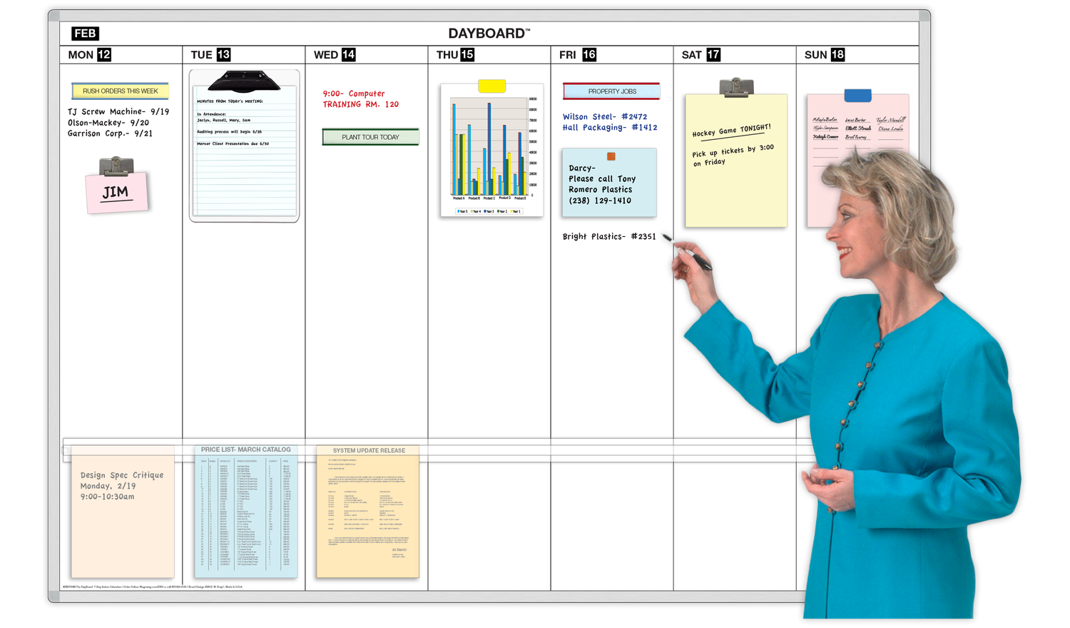 Weekly Schedule Whiteboard | Post Notes for 5 or 7 Days