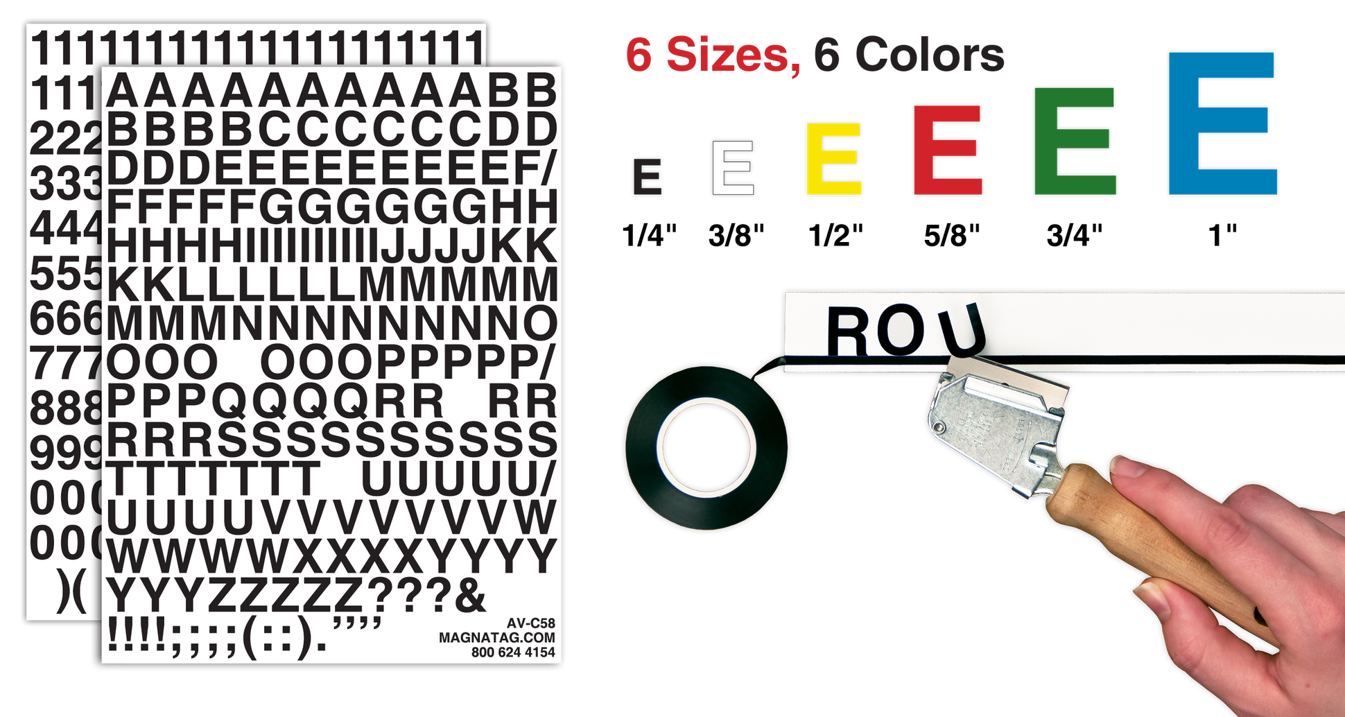 Adhesive Press-on Letter & Number Sets from Magnatag