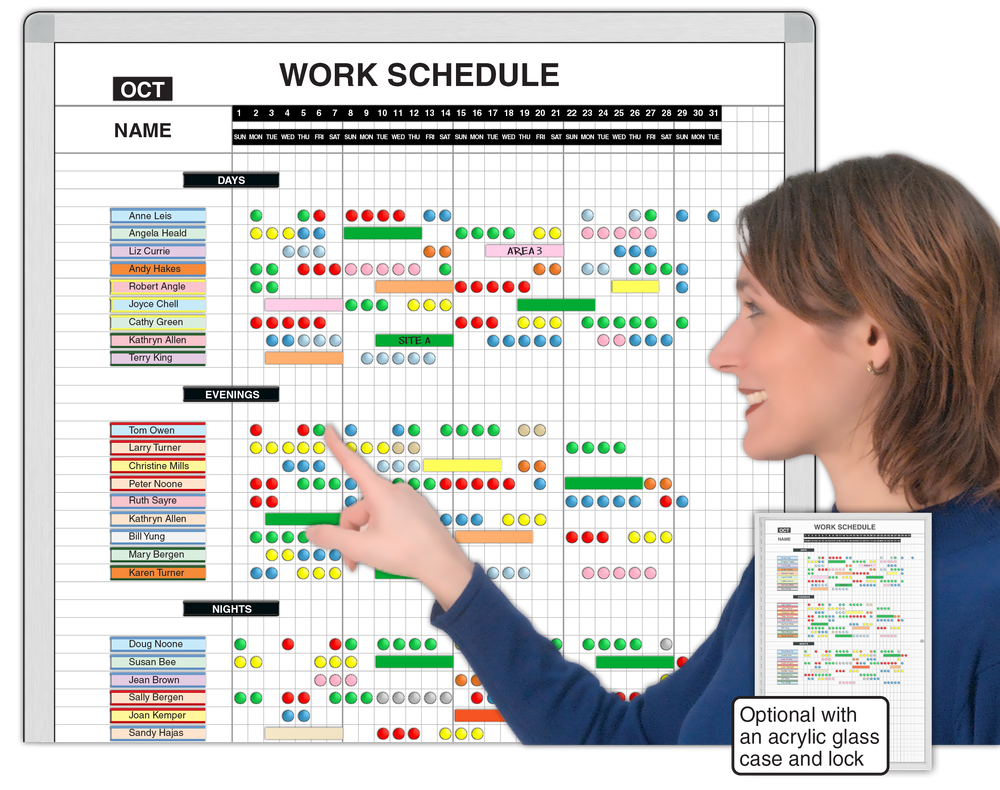 MagnaStaffer® Daily Shift Work Schedule | Work Schedule Board