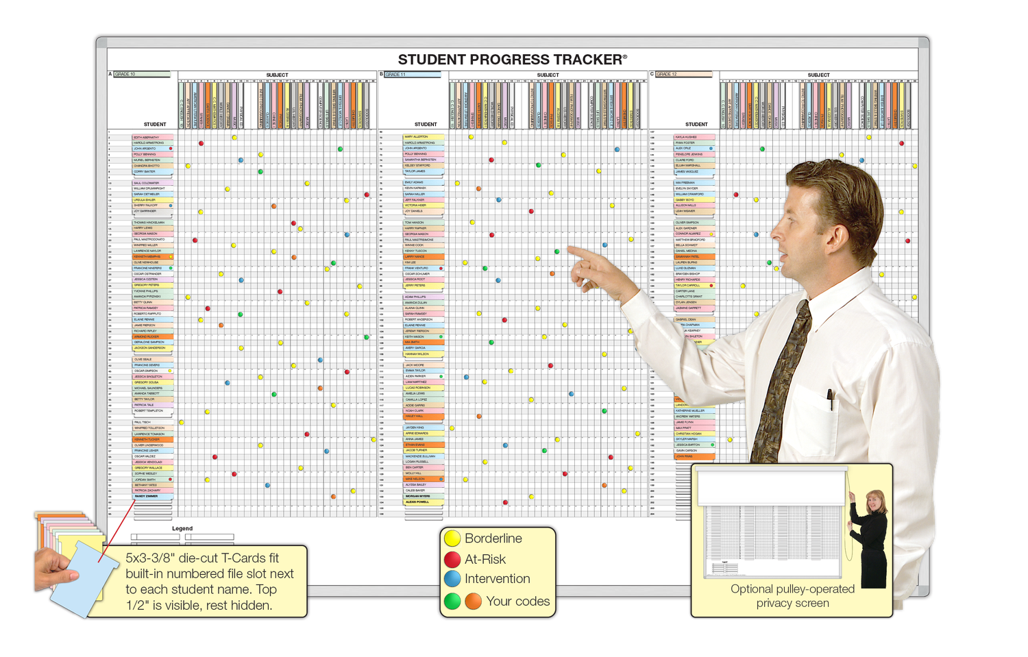 Student Progress Whiteboard | Track Grades for 30 Subjects