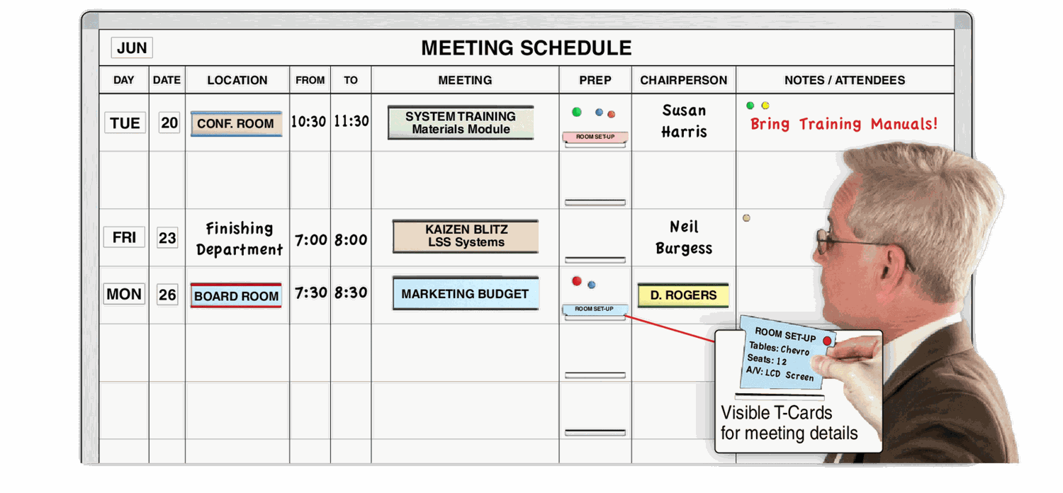 See and schedule meetings with all the details