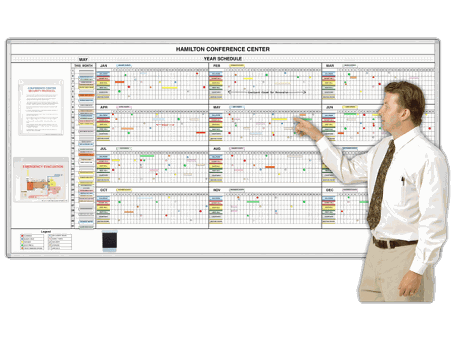 Magnetic Dry-Erase Planning and Scheduling Whiteboard