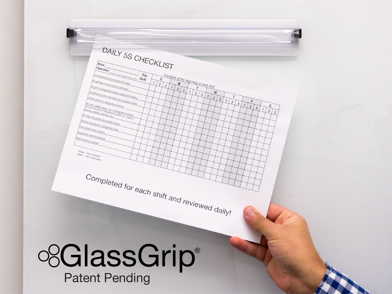 GlassGrip® Document Display Clear Grip-A-Sheet® Bars