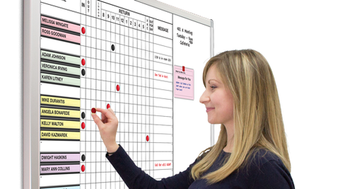 Employee In/Out Magnetic Whiteboards