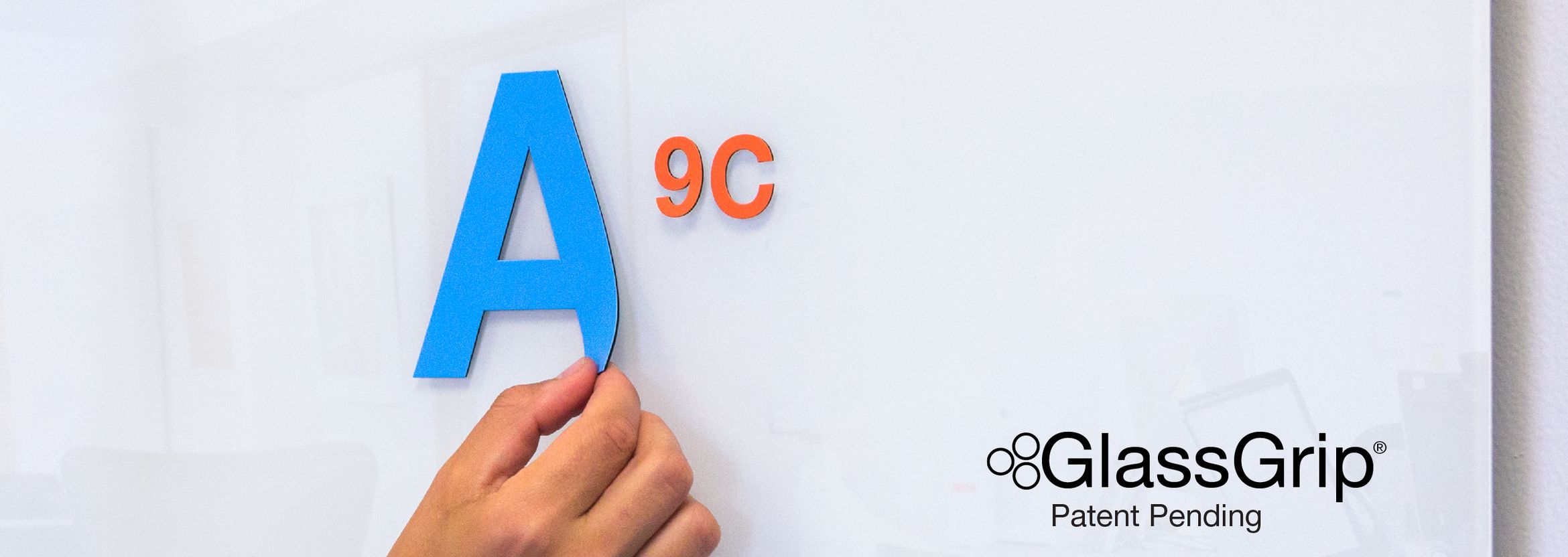 Die-Cut GlassGrip® Letter and Number Sets for Glass Whiteboards
