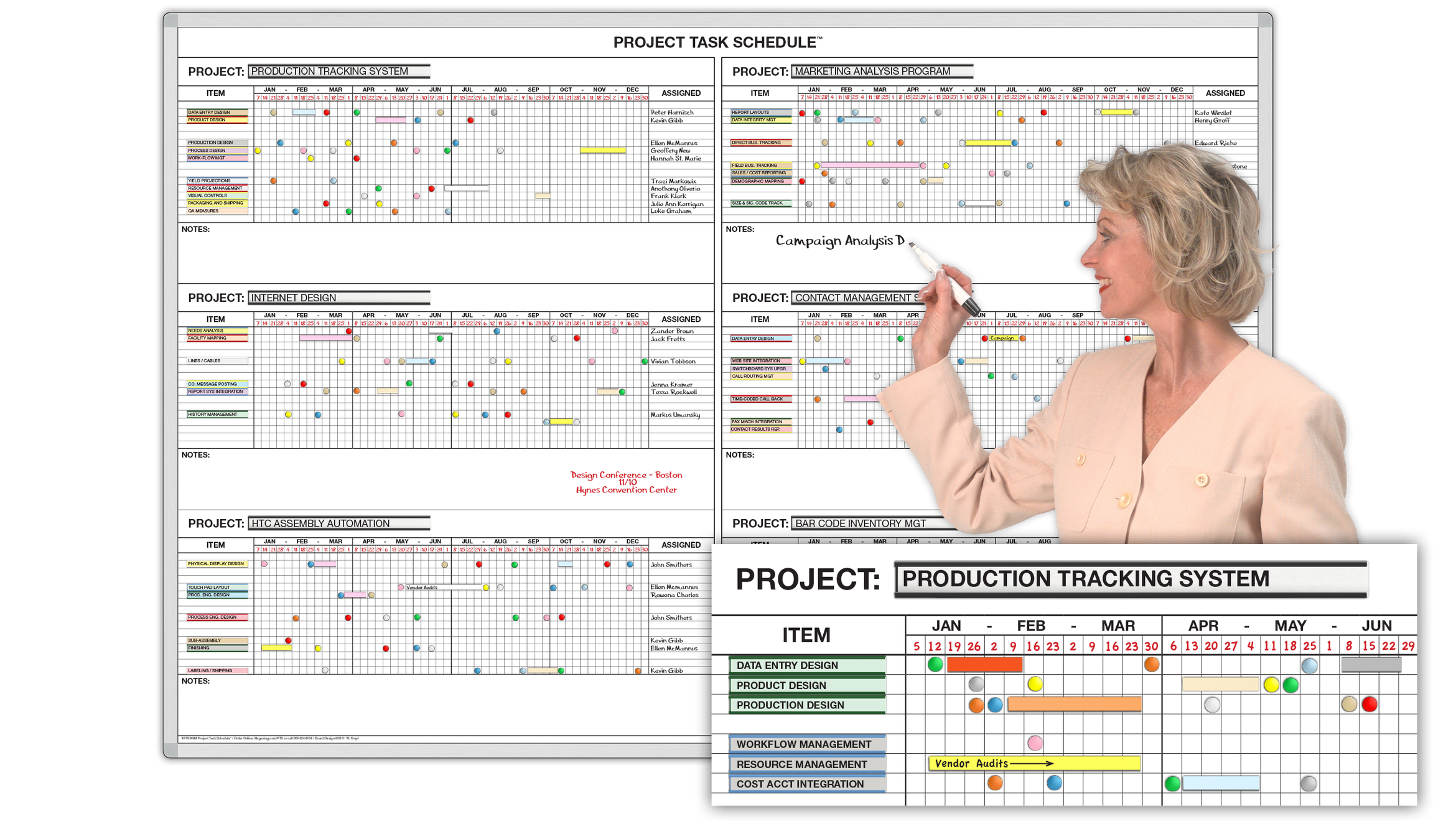 52-Week Project Management Whiteboard | Track 3-12 Projects