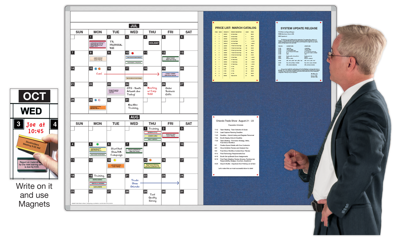 What & When™ Calendar and Bulletin Whiteboard System.