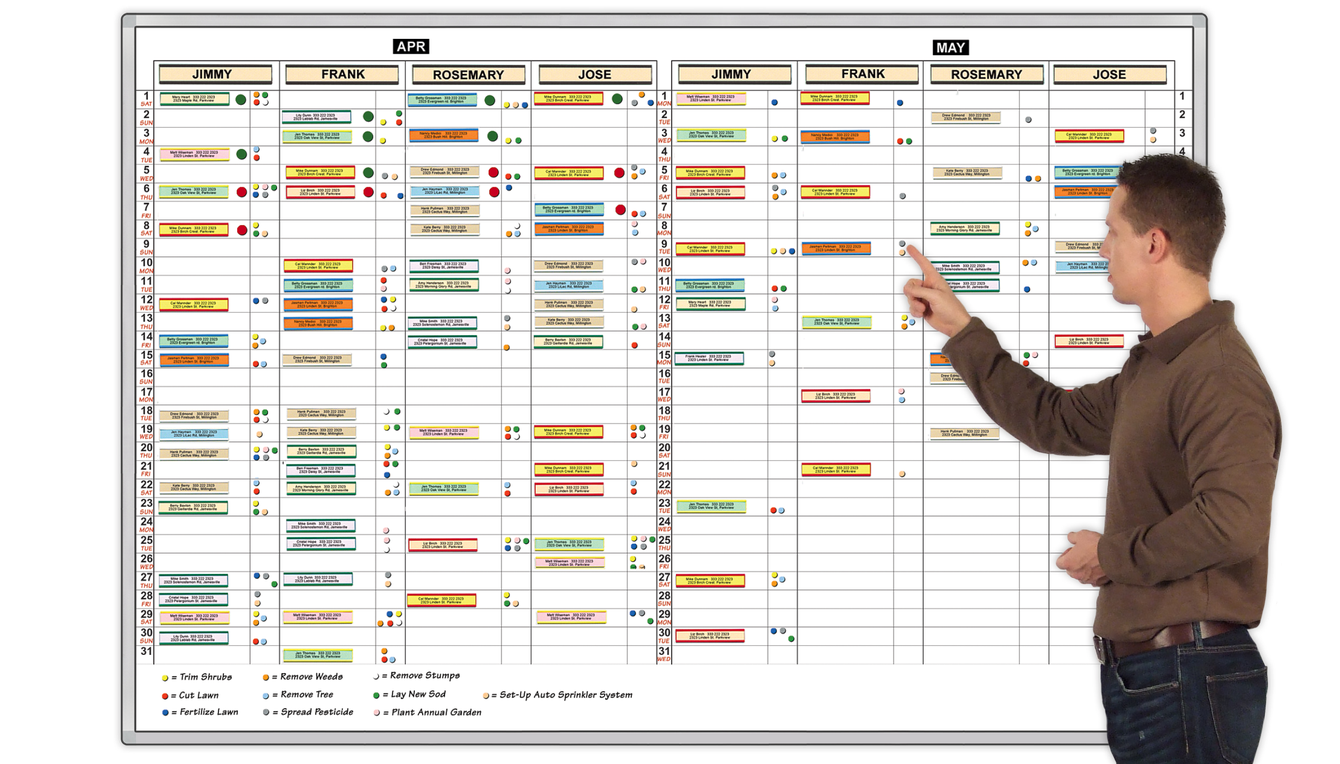 31-Day Crew Planner | Color-Coded Magnetic Dry-Erase Board