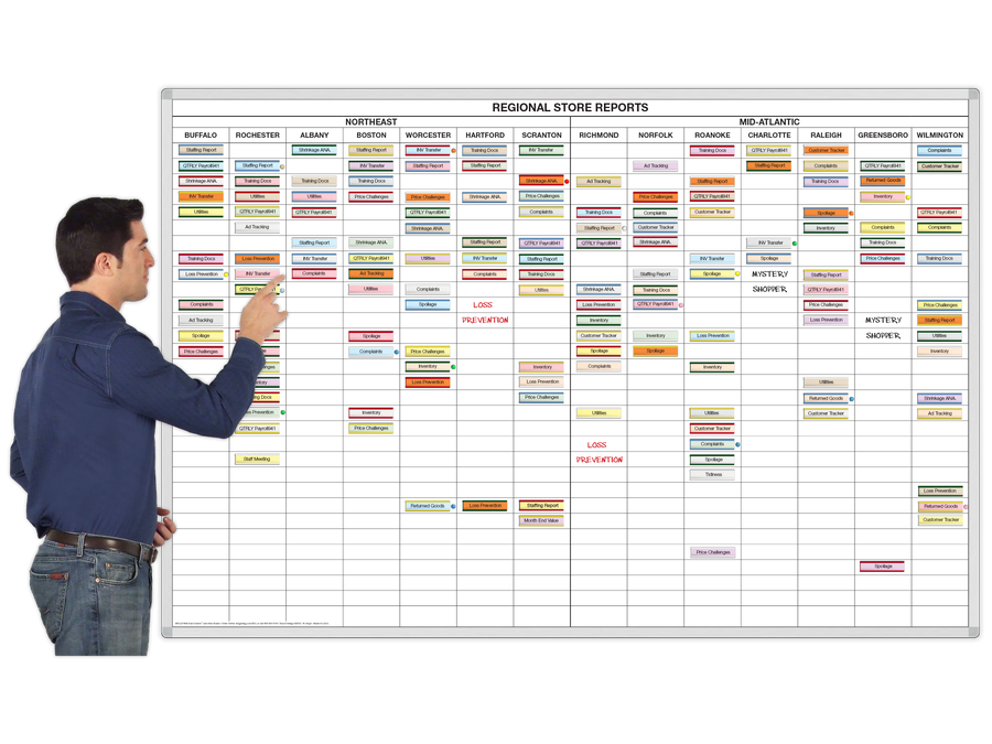 Work Scheduling Magnetic Whiteboard