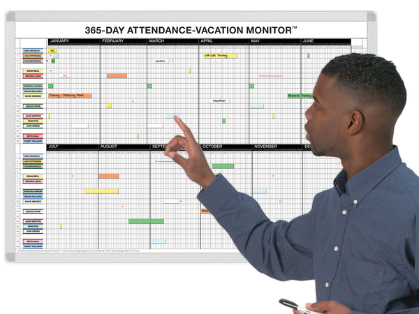 Work Scheduling Magnetic Whiteboard