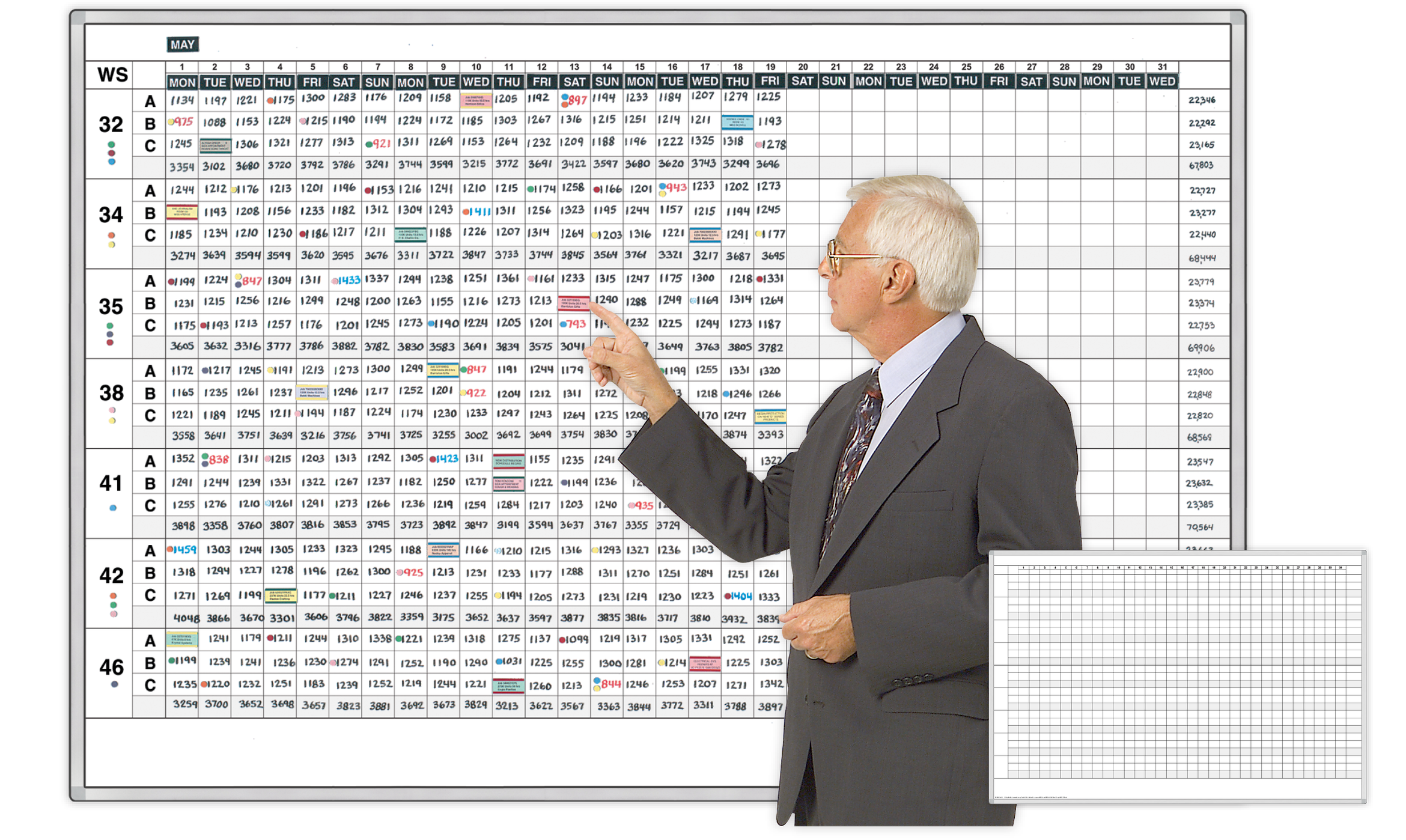31-Day Shift Performance Tracker | Magnetic Dry-Erase Schedule