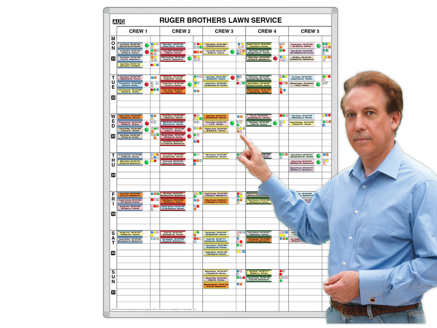 31-Day Crew Planner | Color-Coded Magnetic Dry-Erase Board