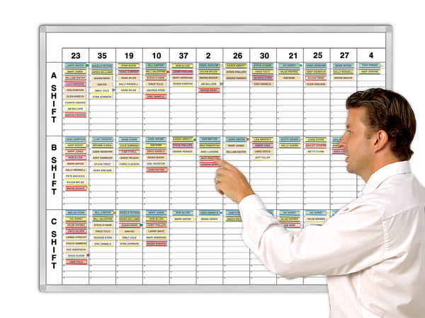 Work Scheduling Magnetic Whiteboard