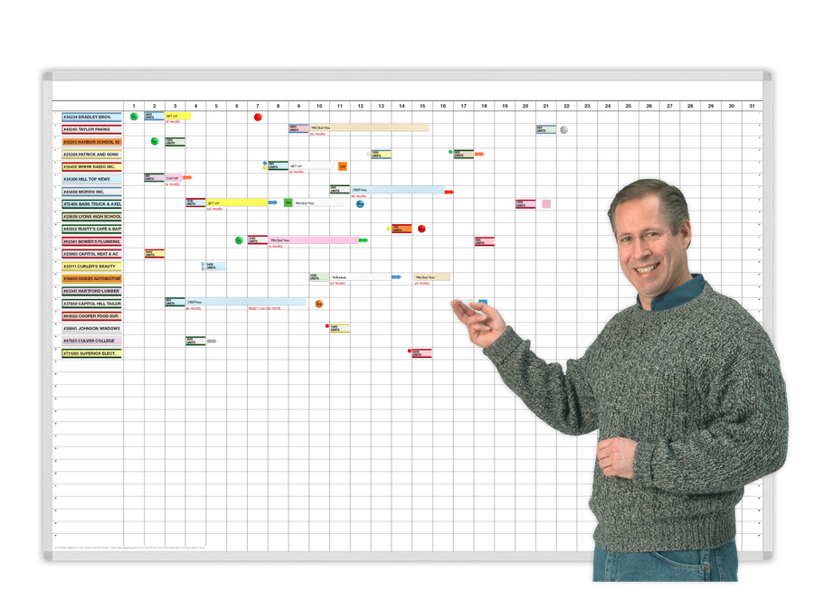 Magnetic Dry-Erase Planning and Scheduling Whiteboard