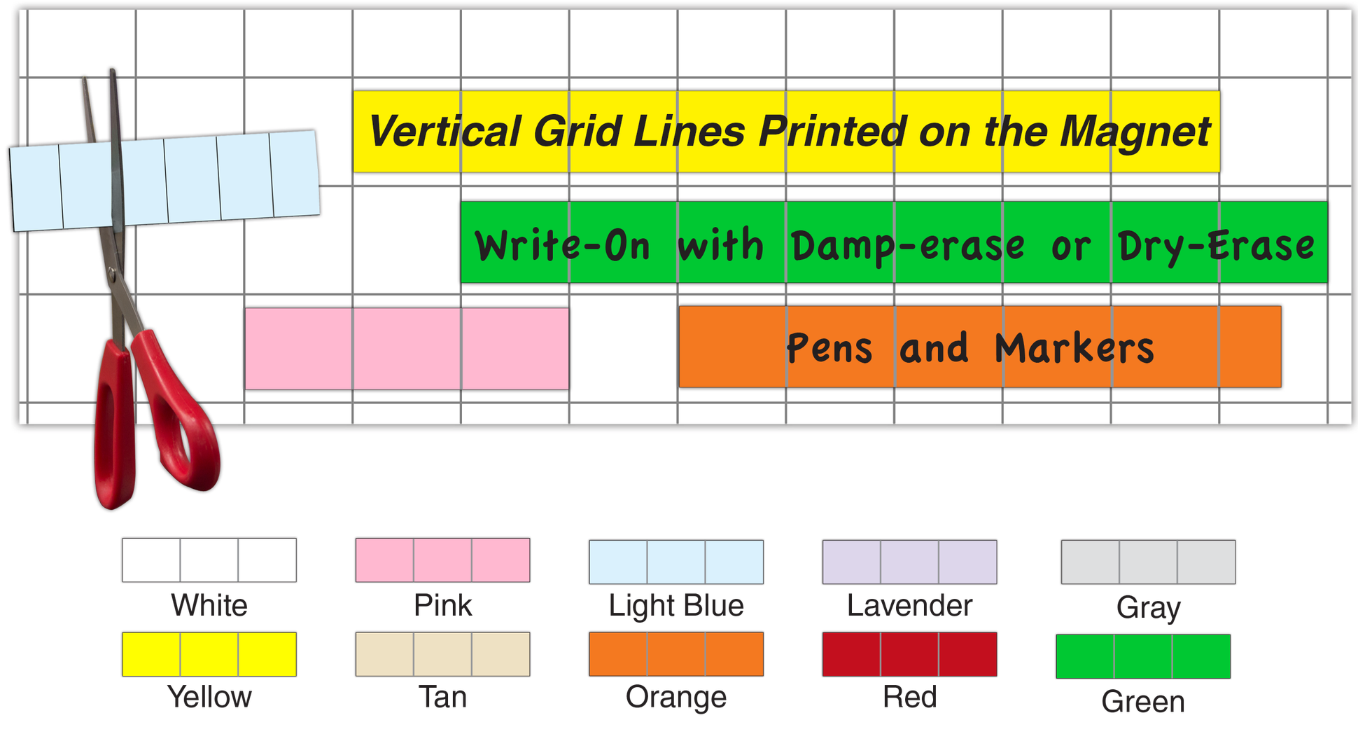 Grid-printed Laminated Write-on Whiteboard Magnet