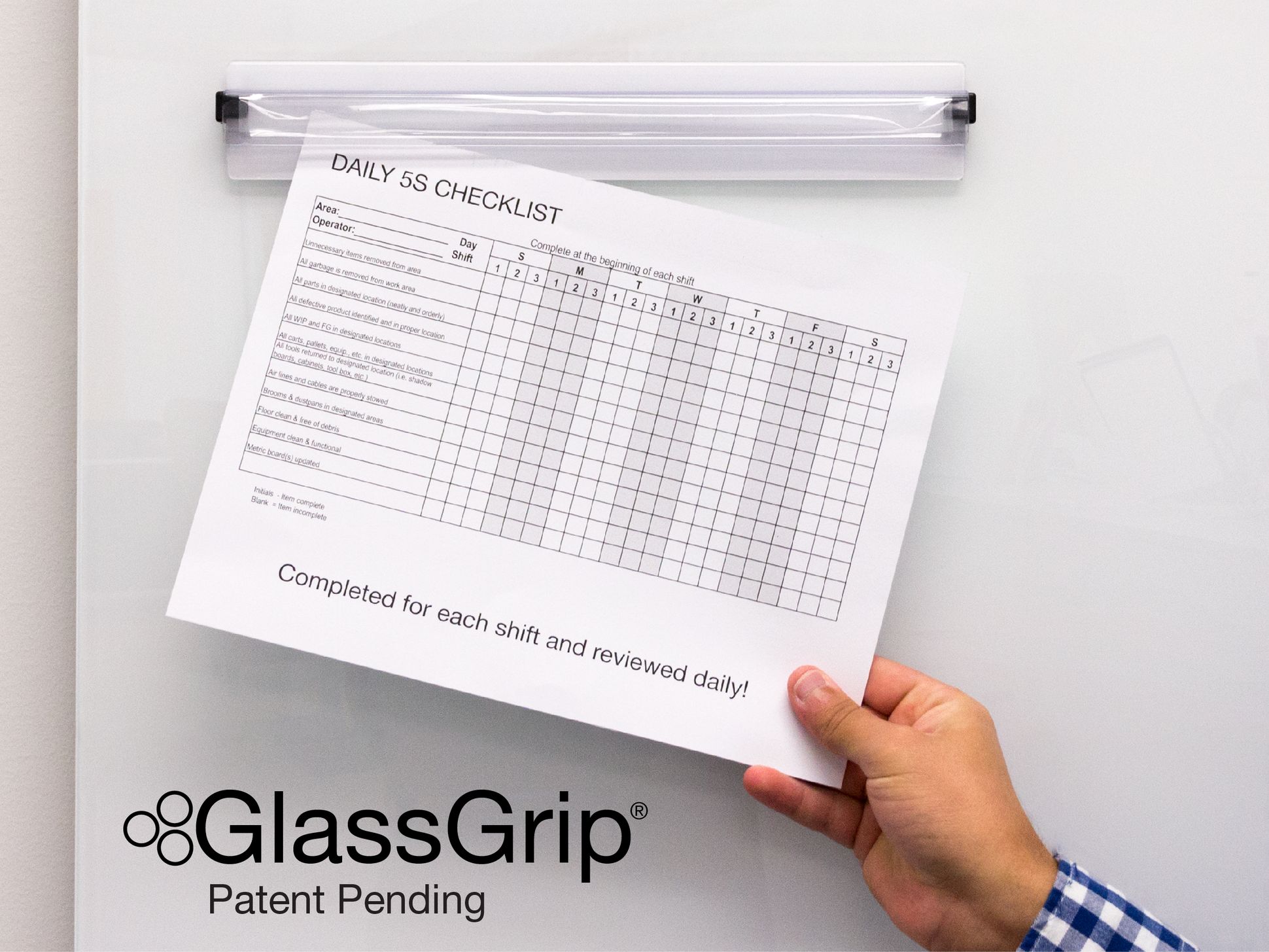 GlassGrip® Document Display Clear Grip-A-Sheet® Bars
