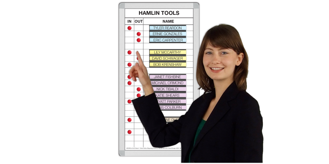 In-Out, In/Out, In & Out & Name Magnetic Whiteboards | Magnatag