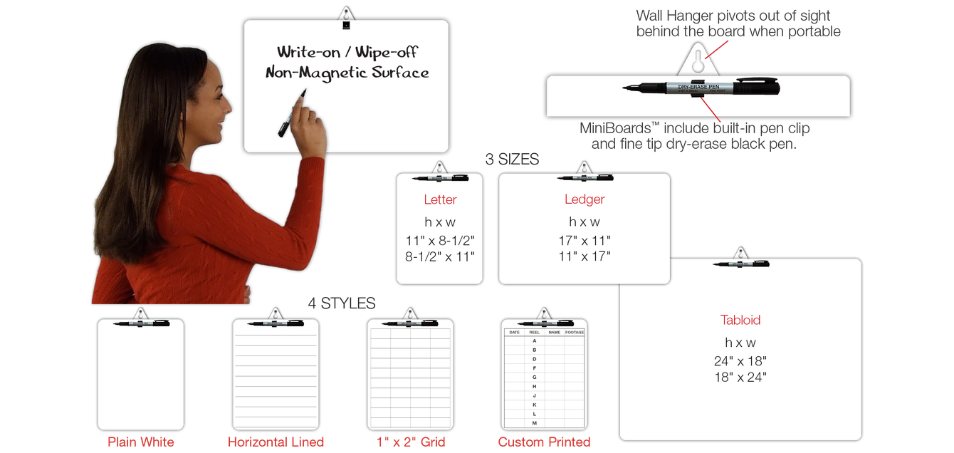 Write-on-White® MiniBoards™ | Portable Whiteboard | Magnatag