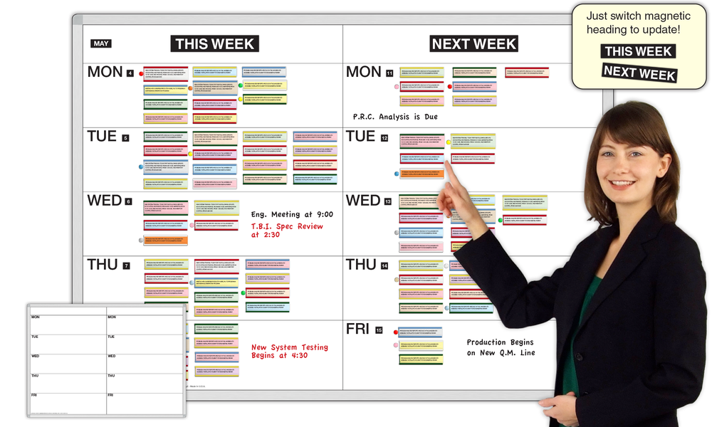 2-Week Dry Erase Calendar | Visualize Tasks, Jobs & Plans