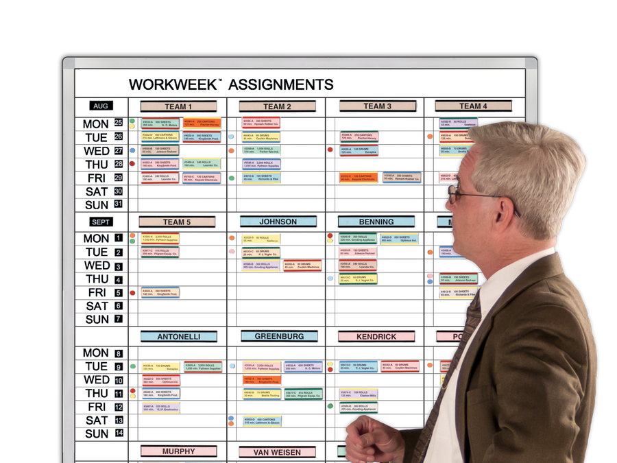 Work Scheduling Magnetic Whiteboard