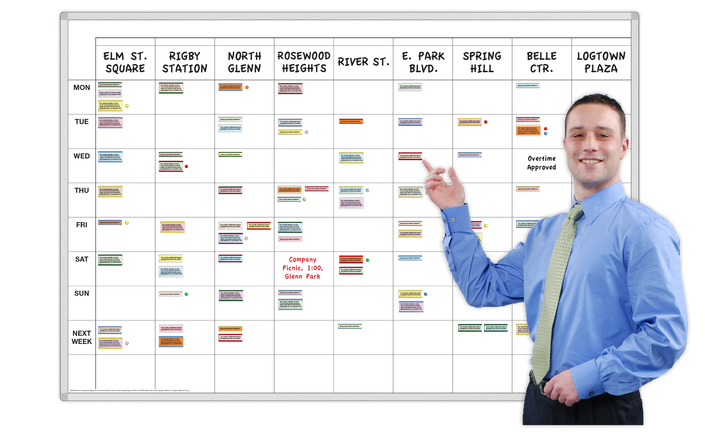 7-day Work Organizer | 7-day Work Schedule | Magnatag