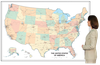 Magnetic Dry Erase United States USA Whiteboard Map