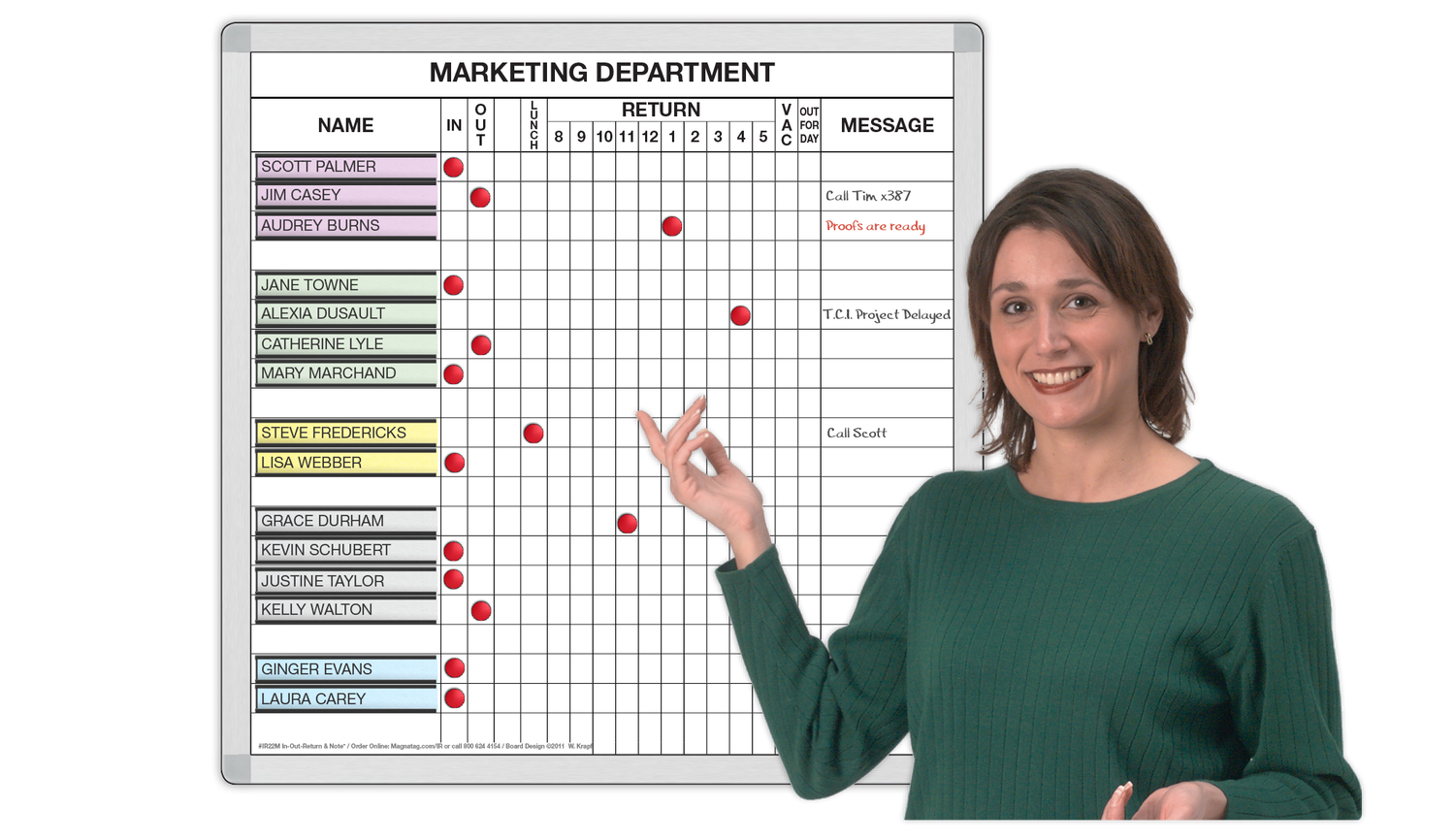 In-Out, In and Out | Return and Note Dry-Erase Whiteboard kits