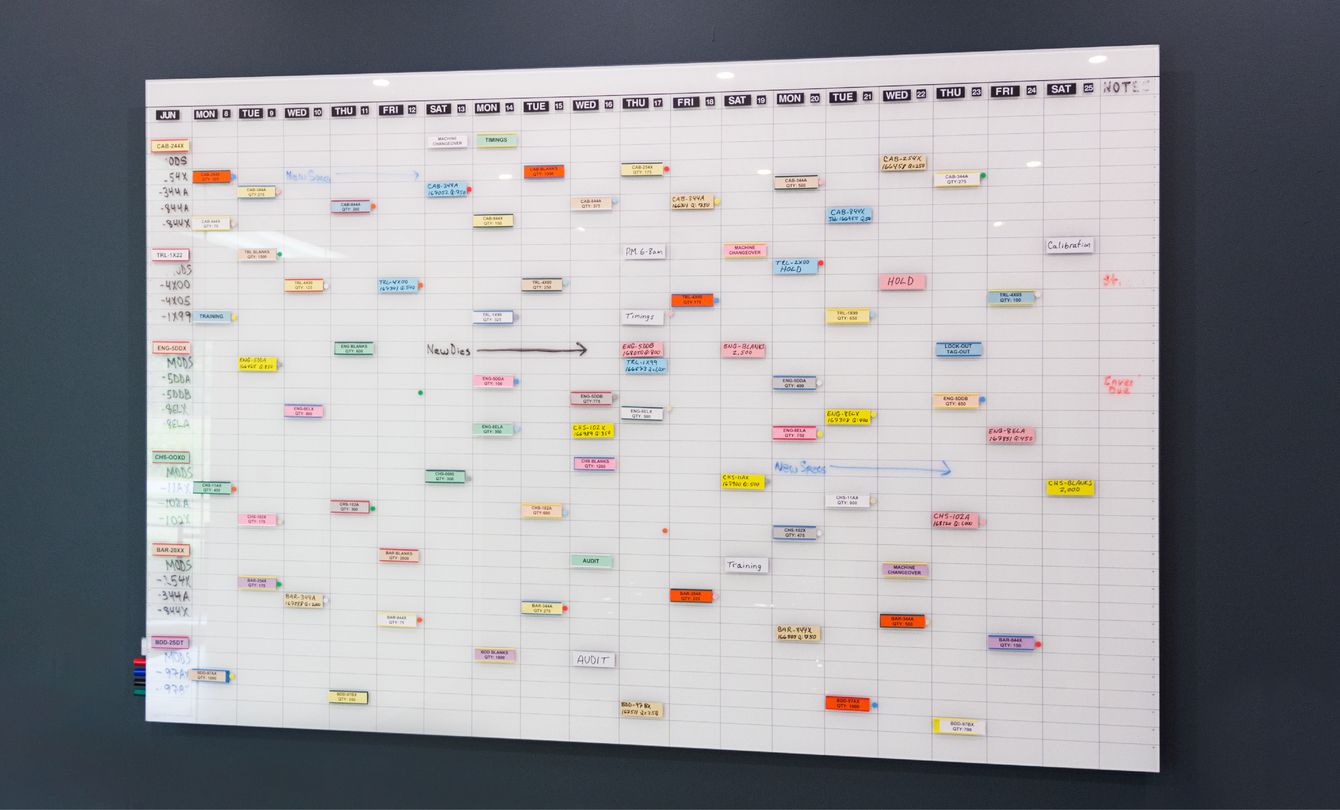 MasterPlanner® Printed Grid Glass Whiteboard Systems