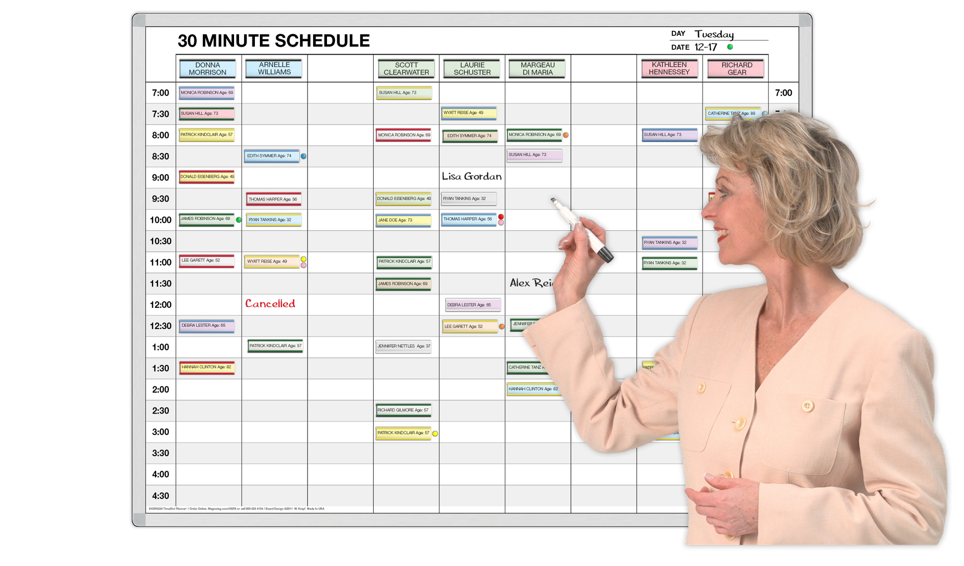 15 & 30 Minute Therapist Schedules