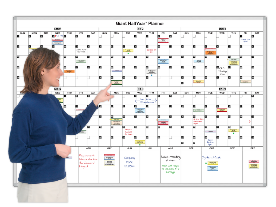 Magnetic Dry-Erase Planning and Scheduling Whiteboard