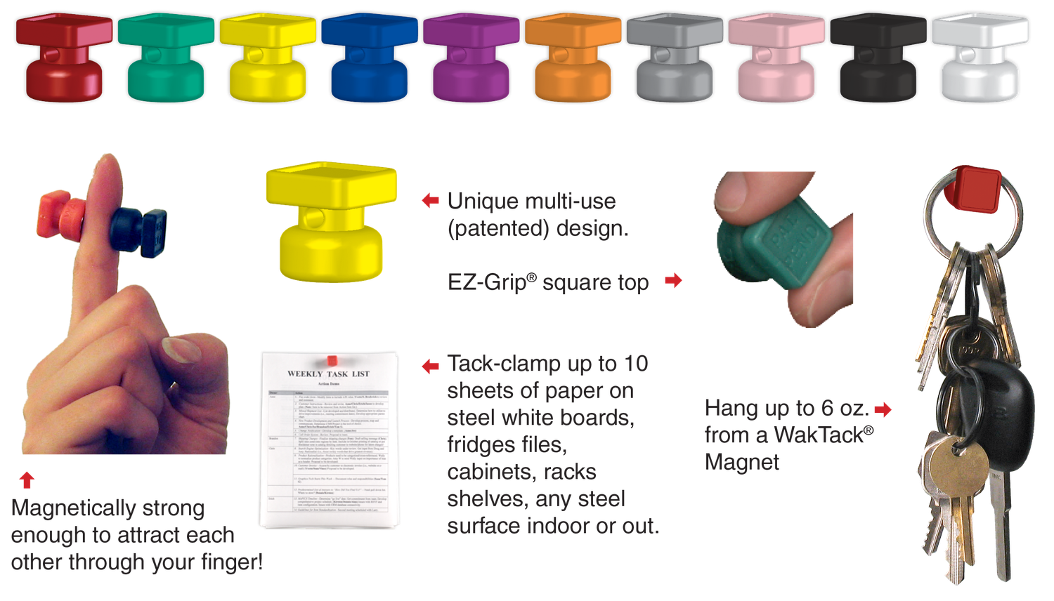 Super-Strong All Purpose Whiteboard Magnets - Magnatag