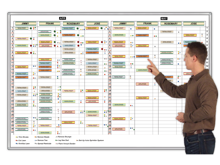 Work Scheduling Magnetic Whiteboard