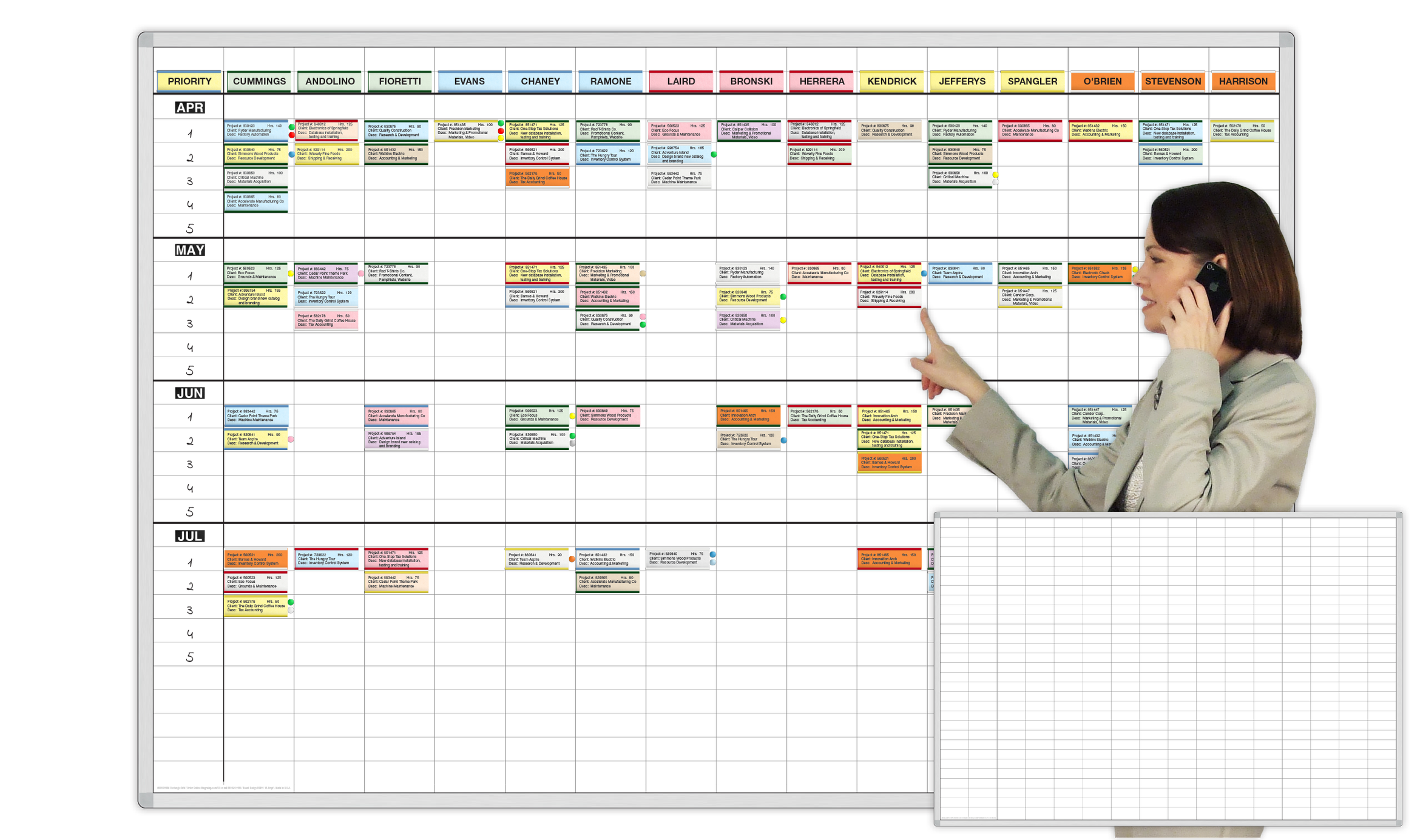 Rectangle Grid Magnetic Dry-Erase Whiteboard Kits | Magnatag