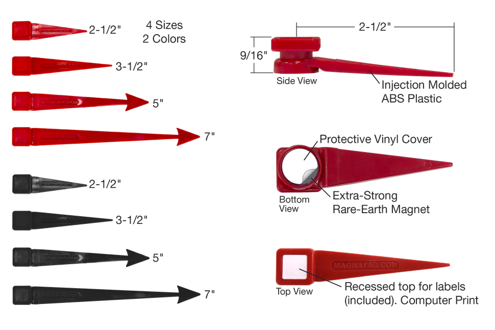 DialTack™ Bold Arrow Indicator Magnets