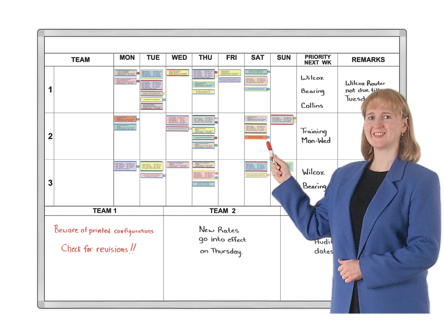 Work Scheduling Magnetic Whiteboard