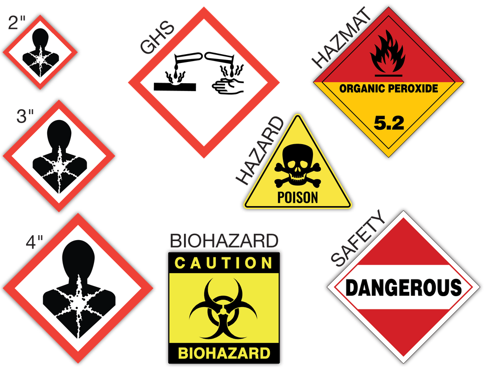 Hazmat, Warning and Safety Pictogram Magnets